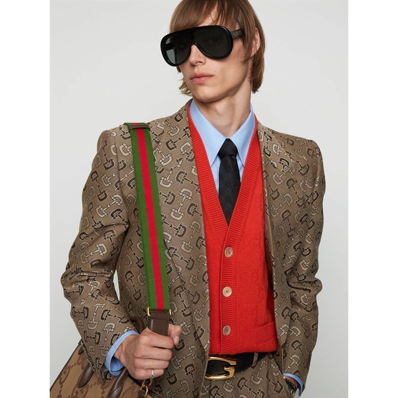 Gucci | Accessories | Gucci Gg37s 002 Havana Gold Logo Blue Gg Lens ...